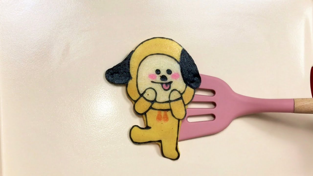 BTS (방탄소년단) BT21 Chimmy (edible) Pancake art bp49 | Honeybee - YouTube