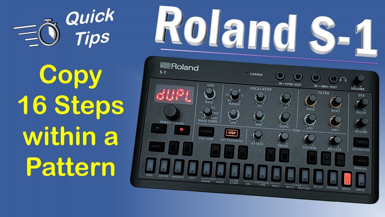 Roland S-1 Tutorial: How to duplicate one page of steps within a ...