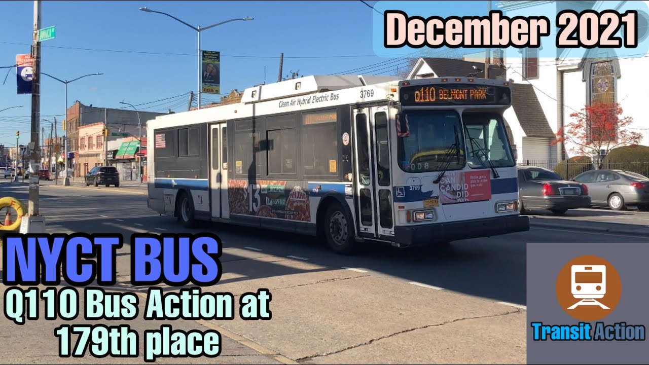 ⁴ᴷ⁶⁰ MTA Q110 Bus Action at 179th Place - YouTube