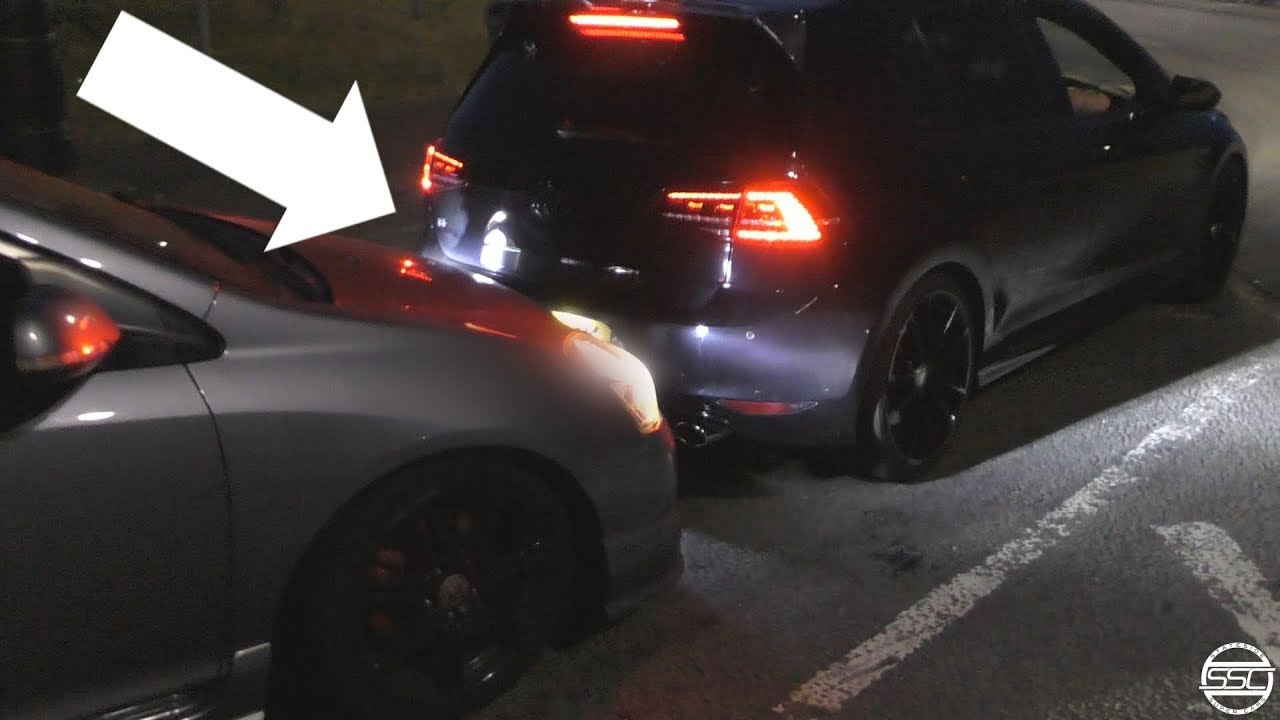 Civic Type R Crashes into Golf R at Car Meet! - YouTube