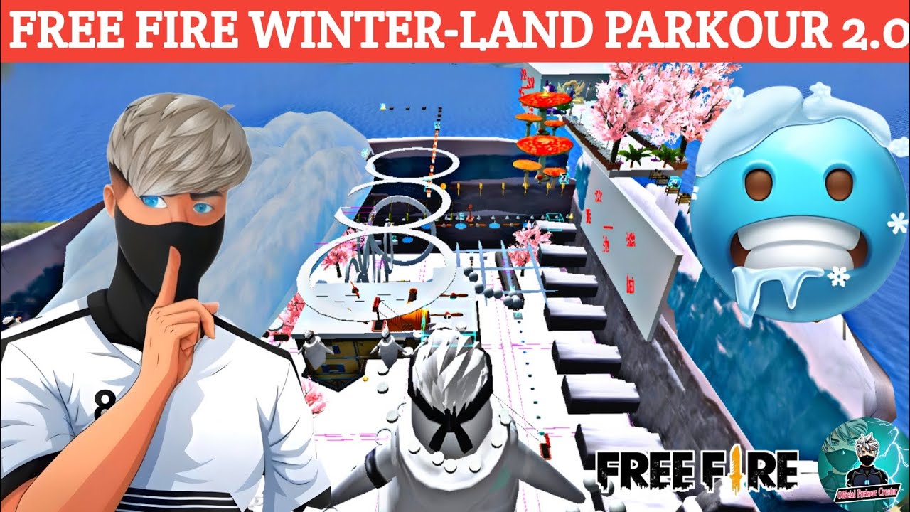 FREE FIRE WINTER-LAND PARKOUR MAP CODE || FF PARKOUR MAP 2.0 || FF MAX ...