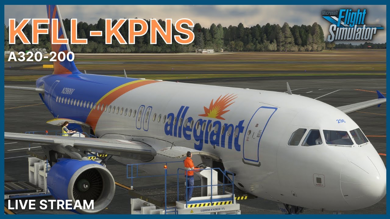 MSFS 2020 LIVE | Ft Lauderdale - Pensacola (FLL-PNS) Allegiant Airlines ...