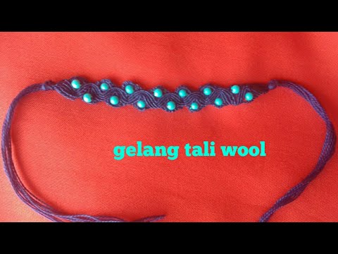 Gelang dari tali wool macrame bracelet - YouTube