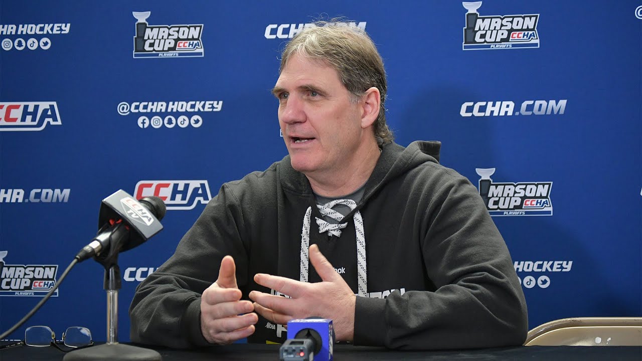 Coach Shawhan - CCHA Semifinal Media Availability - YouTube