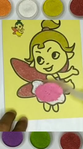 Mewarnai Tinkerbell lucu #pasirwarna #sandpainting #colorsand - YouTube