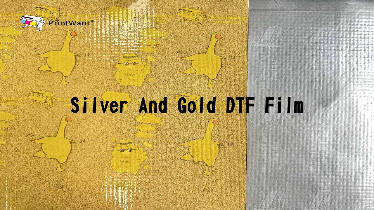 PrintWant newest silver/gold DTF Film printing and transfer, the effect ...