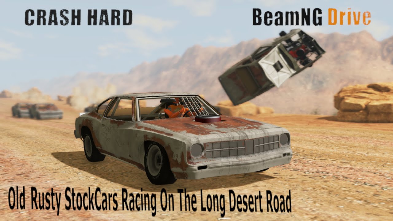 BeamNG Drive - Old Rusty StockCars Racing On The Long Bumpy Desert Road ...