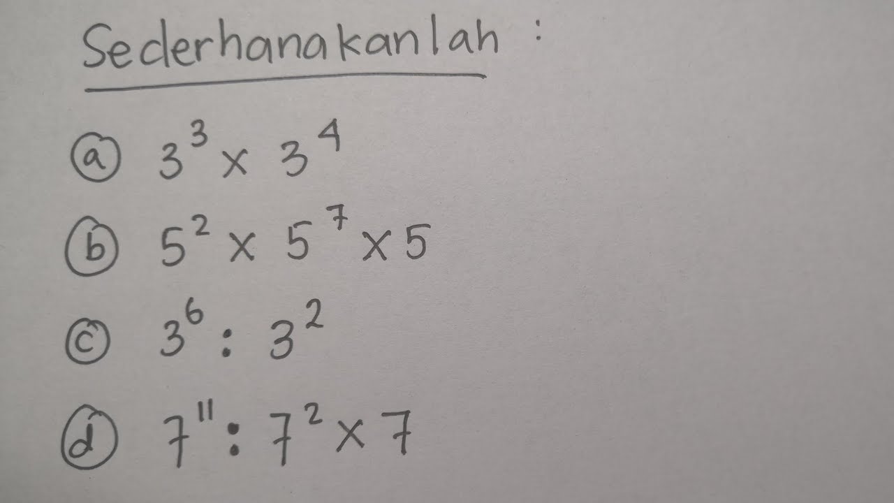 Sederhanakan Perpangkatan Berikut | Matematika SMP - YouTube