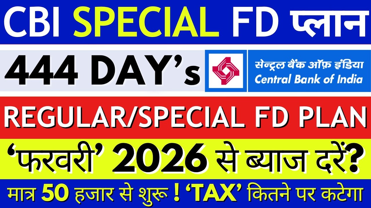 Central Bank of India 444 Days Special FD Plan || CBI Interest Rates On ...