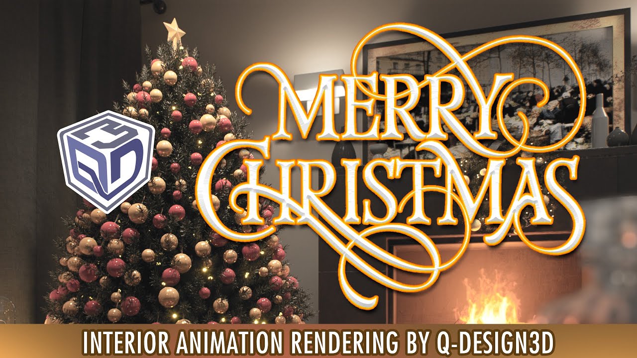Merry Christmas ! 🎅🎄 Interior animation rendering of a cozy home with ...