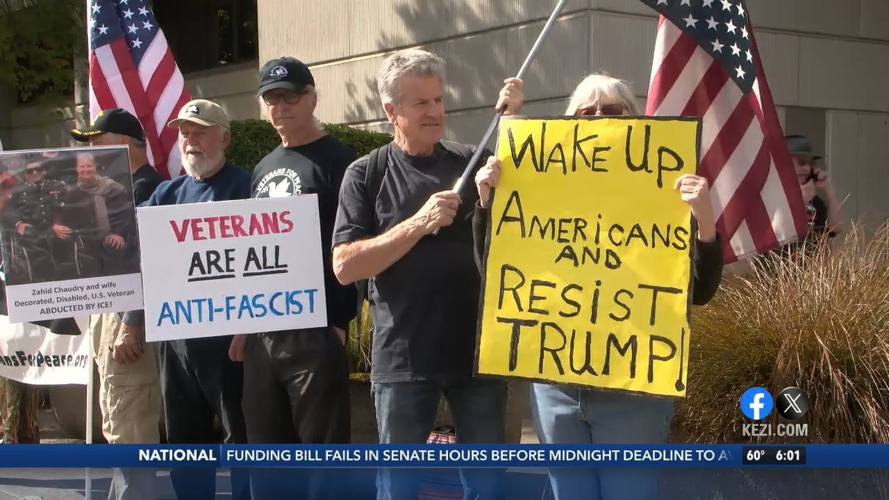 Veterans Protest ICE and National Guard Deployment - YouTube