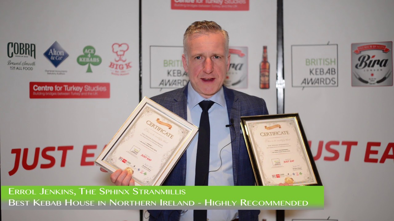 Errol Jenkins, The Sphinx Stranmillis. 6th British Kebab Awards (2018 ...