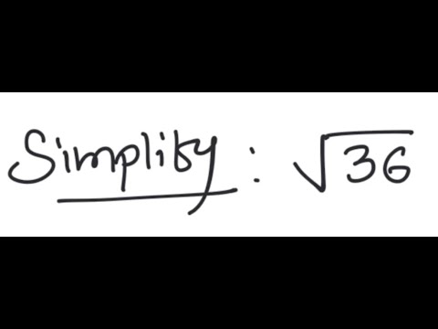 Radicals: Simplify √(36) - YouTube