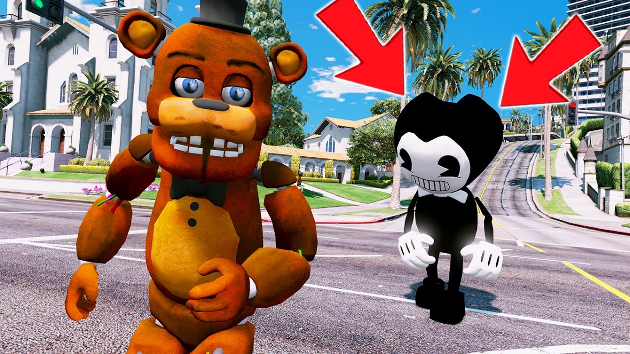 FREDDY vs BENDY & THE INK MACHINE! (GTA 5 Mods FNAF Funny Moments ...