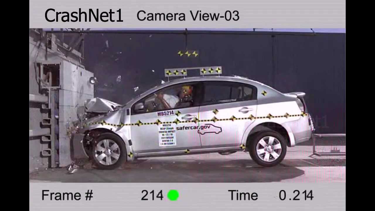 Nissan Sentra | 2011 | Frontal Crash Test | NHTSA Hi Speed Cam ...