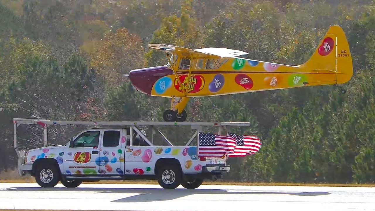 This How you land a Plane on a Moving Truck? Jelly Belly Show - YouTube