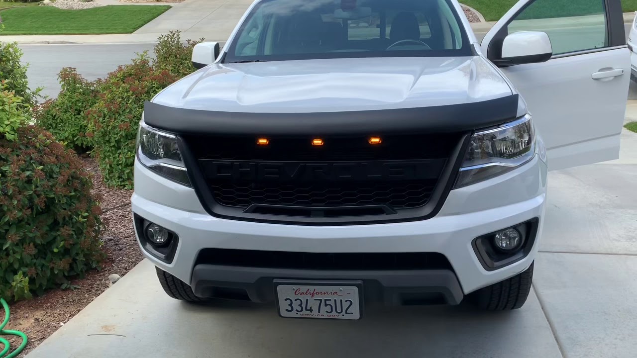 2019 Chevy Colorado Raptor style Grill Led light set up - YouTube