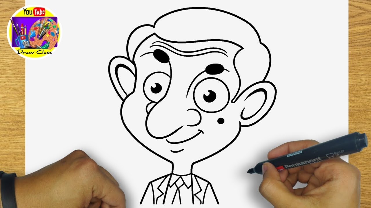 HOW TO DRAW MR BEAN STEP BY STEP | DRAWING MR BEAN EASY - YouTube