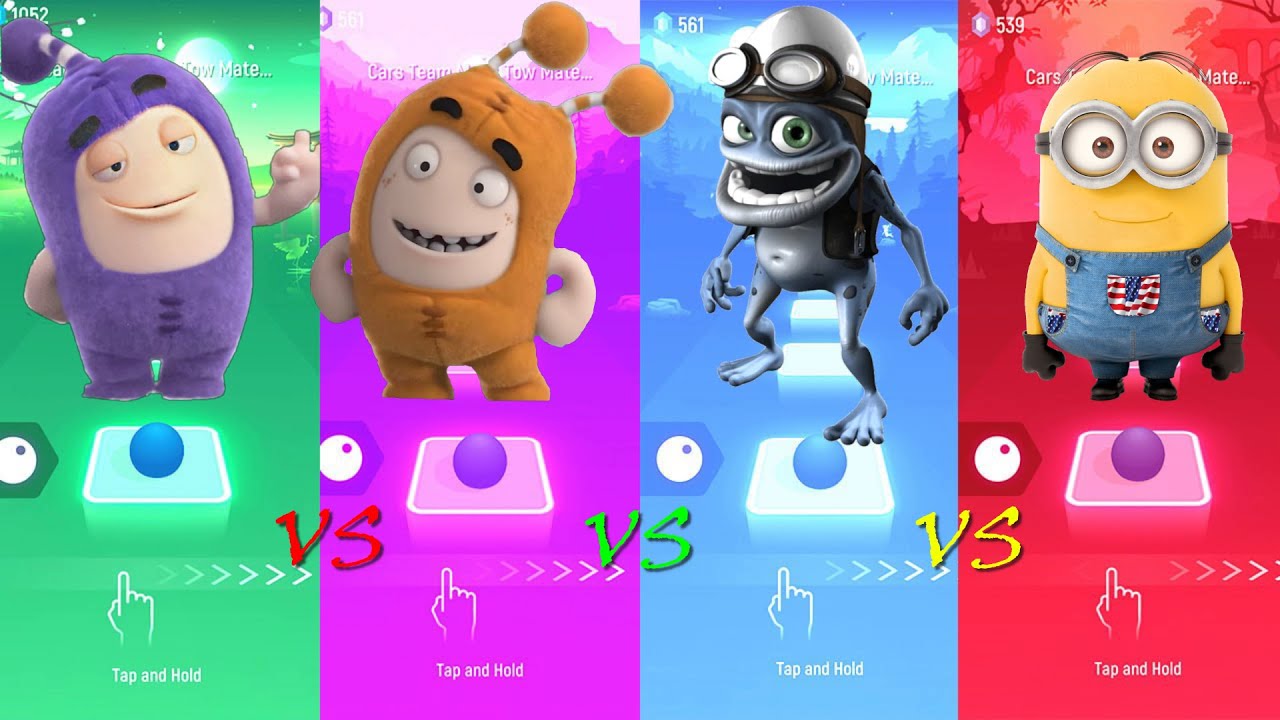 Oddbods Jeff🆚Oddbods Slick🆚Crazy Frog🆚Minions Dave - Tiles Hop. - YouTube