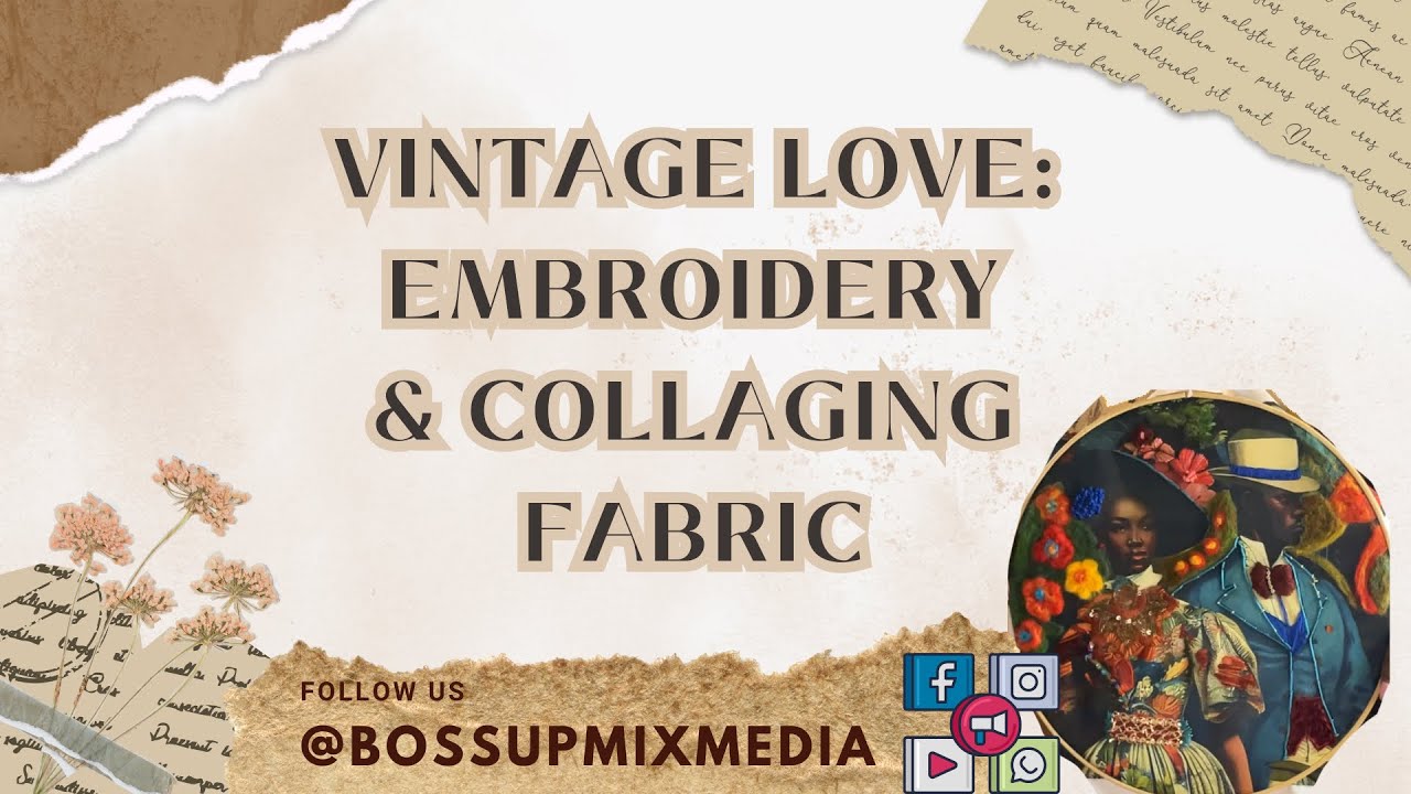 Vintage Embroidery Collage Fabric to Fabric 1900's Couple Outfit ...