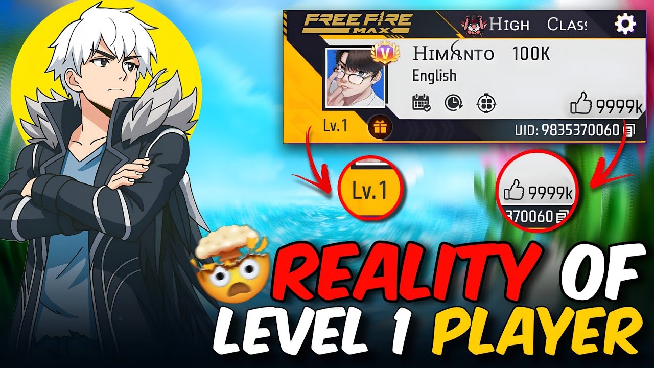 Reality Of Level 1 playar 🤯 | Free Fire 1 Level Higist Like Player ☠️ ...