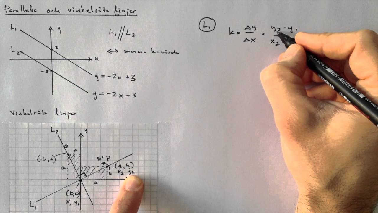 Parallella och vinkelräta linjer - YouTube