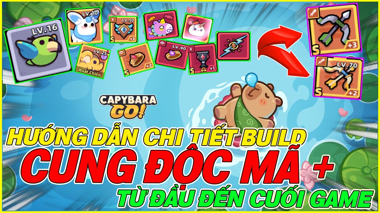 Capybara Go! hướng dẫn build chuẩn vũ khí cung từ đầu đến cuối game ...