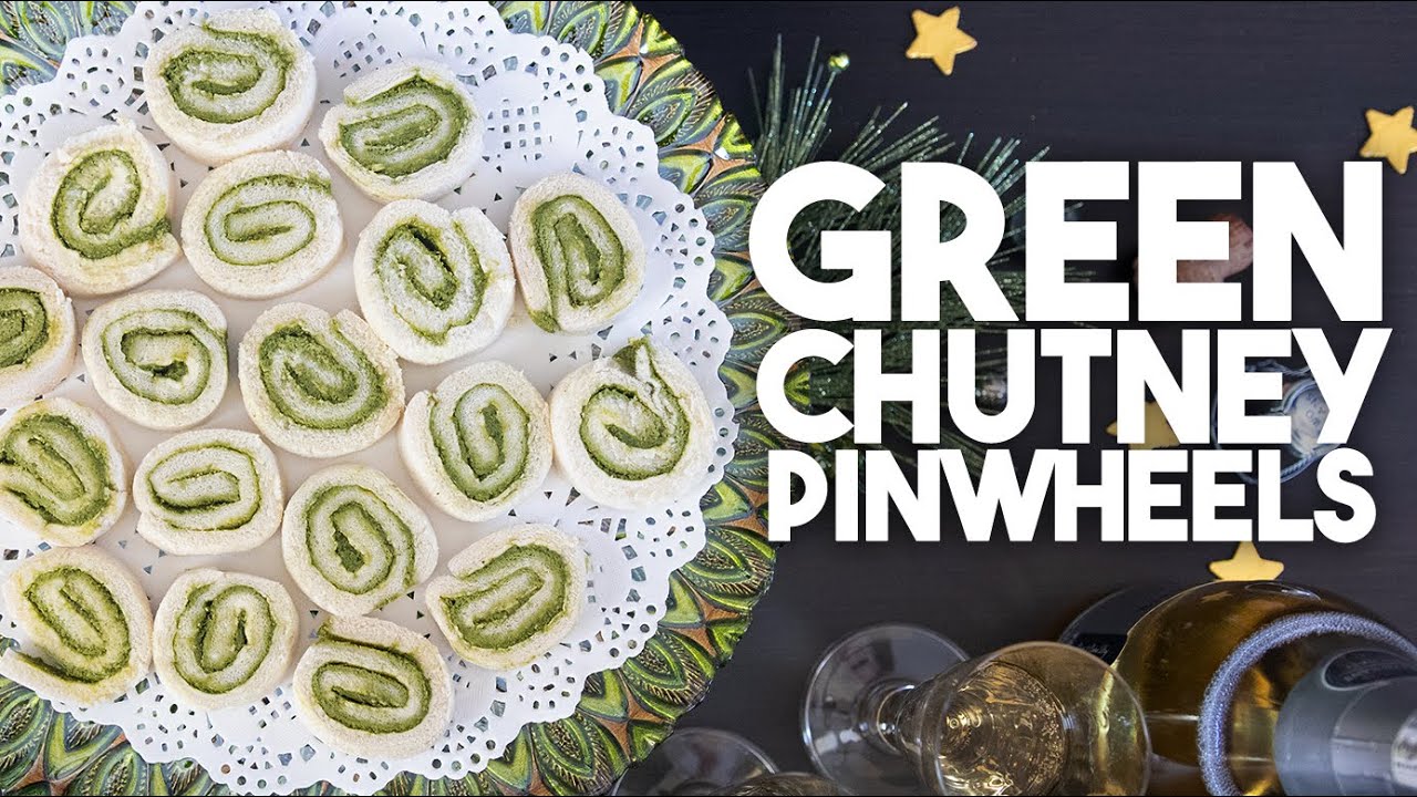Green Chutney Pinwheels | Appetizer, Canape | Kravings - YouTube