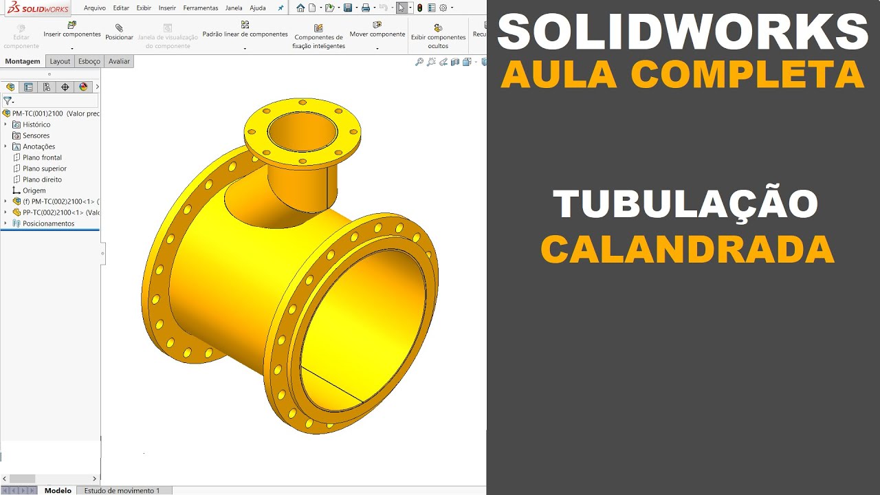 SOLIDWORKS | AULA COMPLETA - COMO CRIAR TUBULAÇÃO DE CHAPA METÁLICA ...