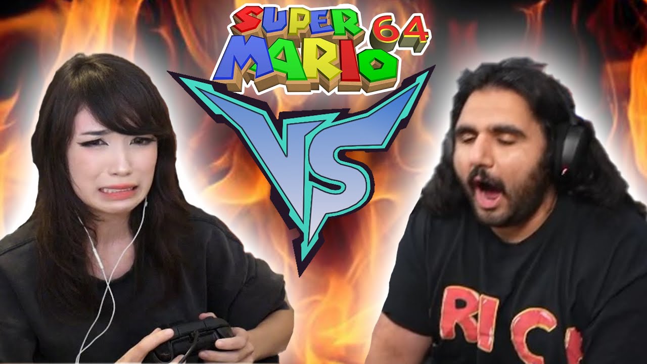 Emiru vs Esfand SM64 Speedrun Battle! Mizkif and Simply Commentating ...