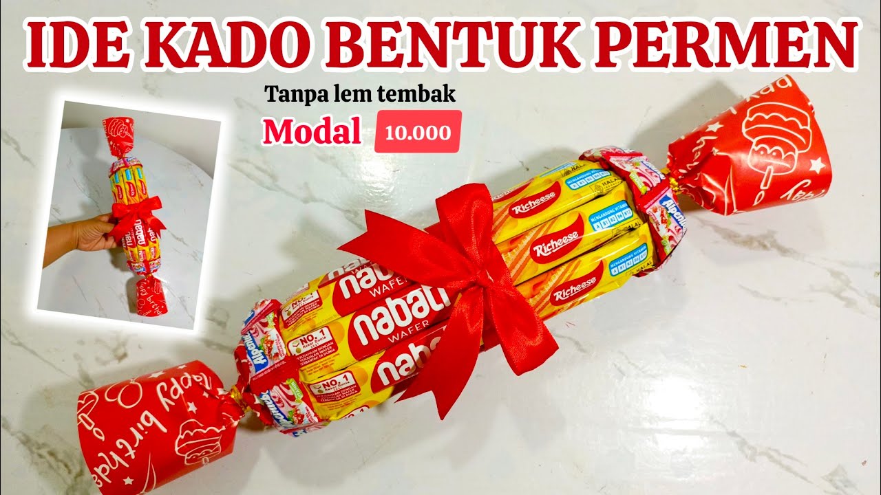 IDE KADO VALENTINE MODAL 10 RIBU _ BUKET SNACK UNIK BENTUK PERMEN - YouTube