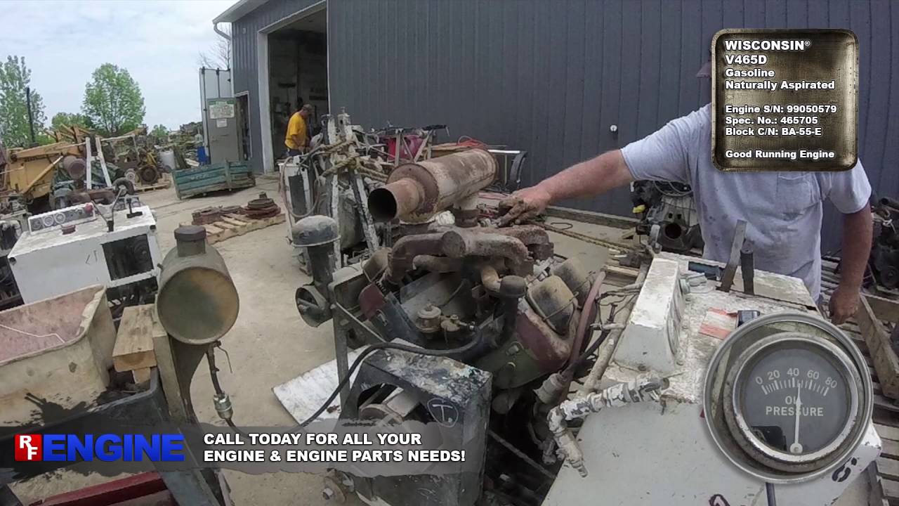 Wisconsin V465D Good Running Engine (7510141) - YouTube