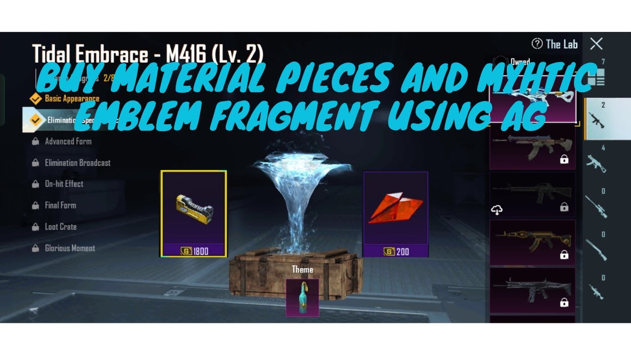 BUY MATERIAL ( MODIFICATION MATERIAL PIECES) USING AG IN PUBGM | PUBG ...