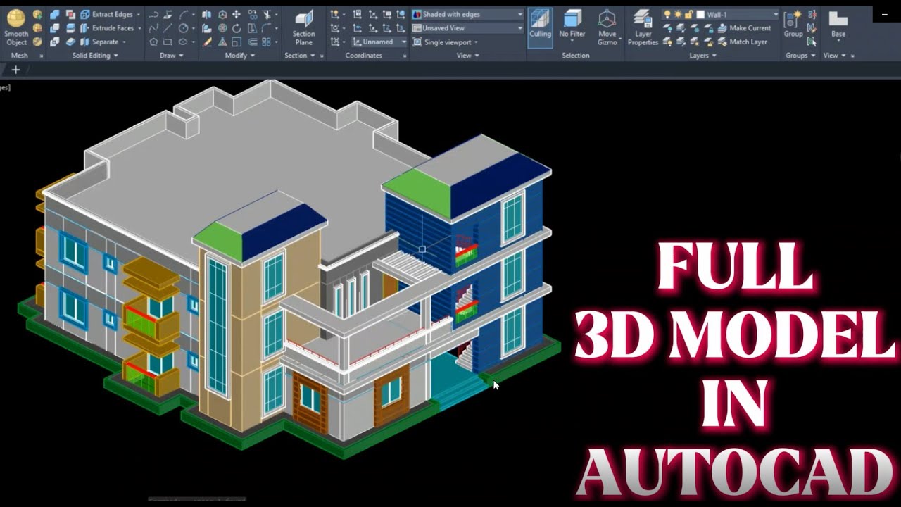 How to Make 3D Buildings in AutoCAD | Autocad | 3d building - YouTube