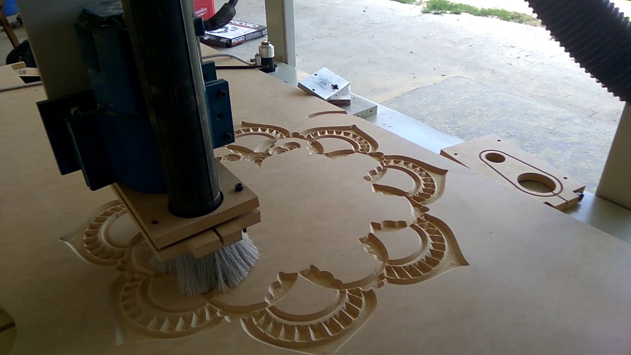 Mandala CNC carving MDF - YouTube