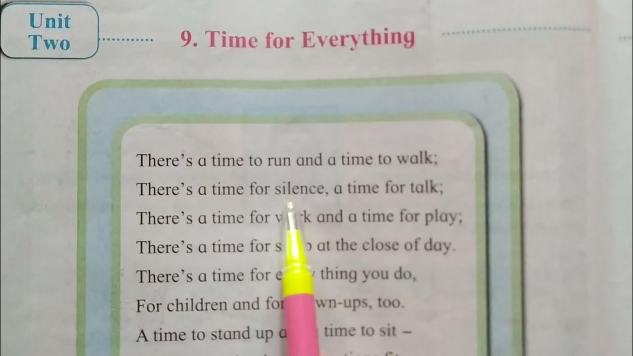Std 4 English Unit 2 Poem -9 Time for Everything - YouTube