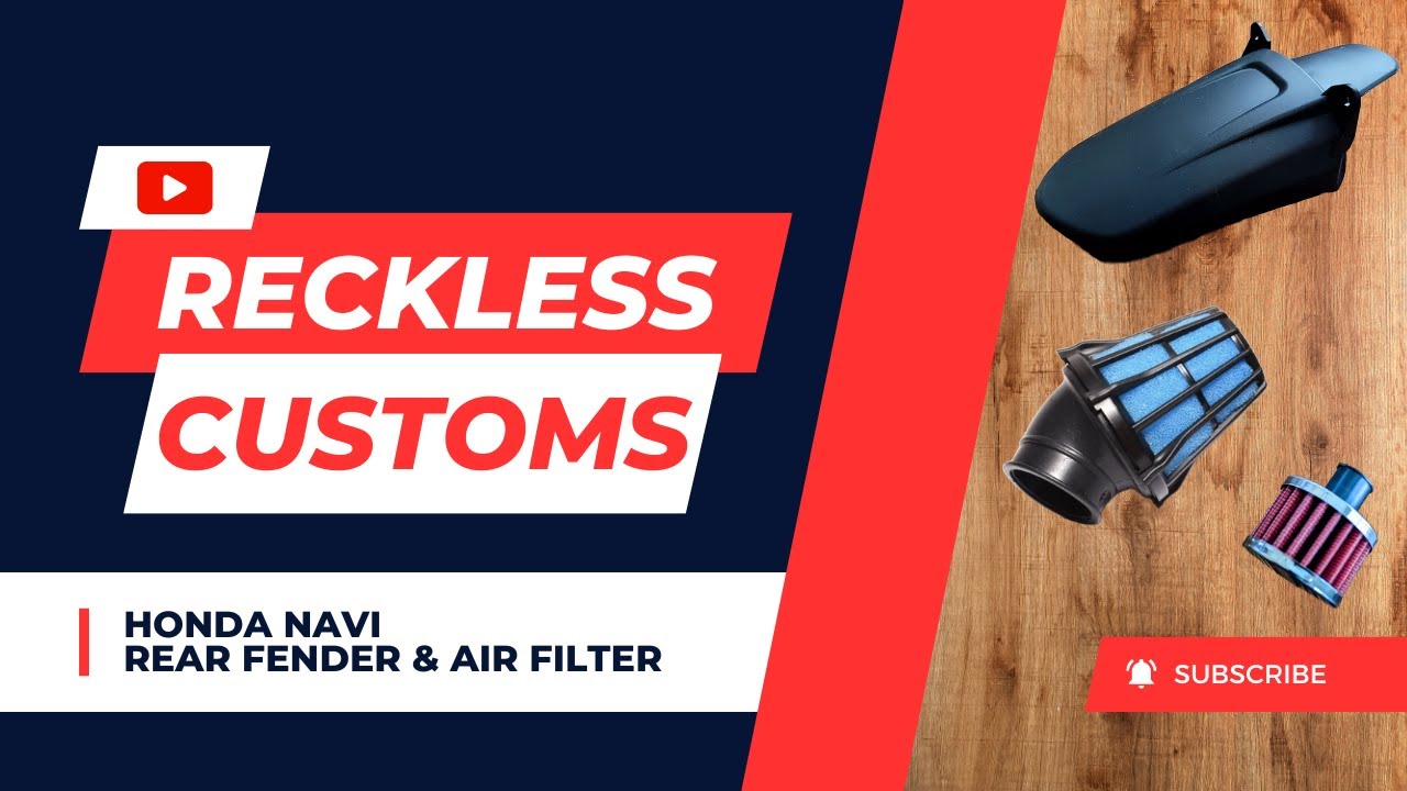 Reckless Customs Rear Fender Install + Polini Air Filter // Honda Navi ...