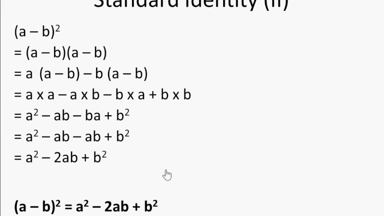 Maths Learn Standard Identity a b 2 And How To Use It English