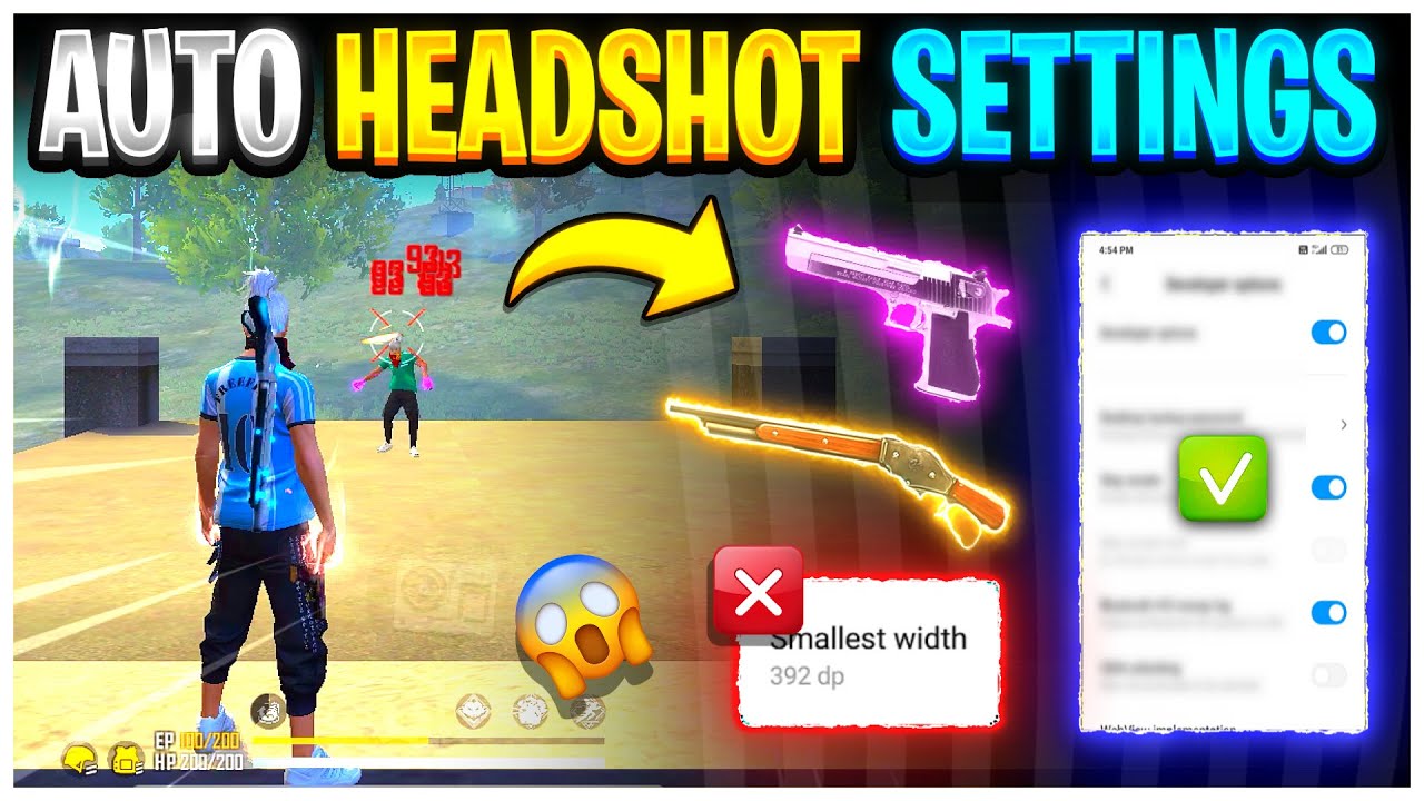 Free Fire Auto Headshot Settings 🔥 | One Tap Headshot Setting 👽 | Free ...
