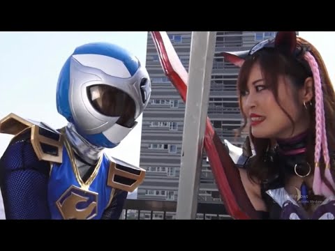BLUE KAGE RANGER VS EVERYBODY - FEMALE SUPERHEROINE FIGHT SCENE