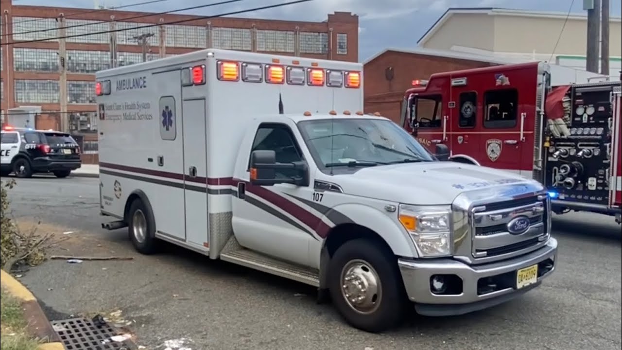 St Clare’s EMS 107 transporting from a Passaic NJ fire 90 Dayton Ave ...