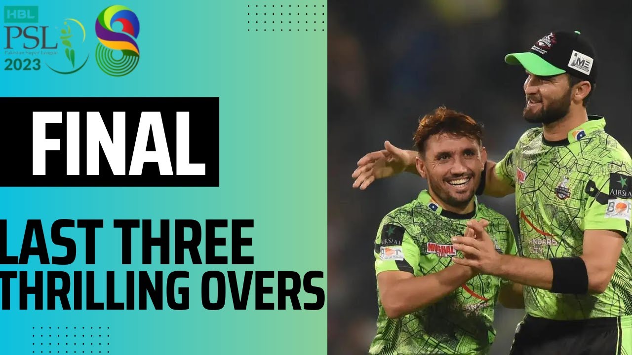 last three thrilling overs of HBL PSL 8 final - YouTube