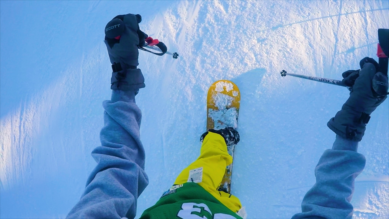 Snowboarding with Ski Poles! Lake Tahoe in POV - YouTube