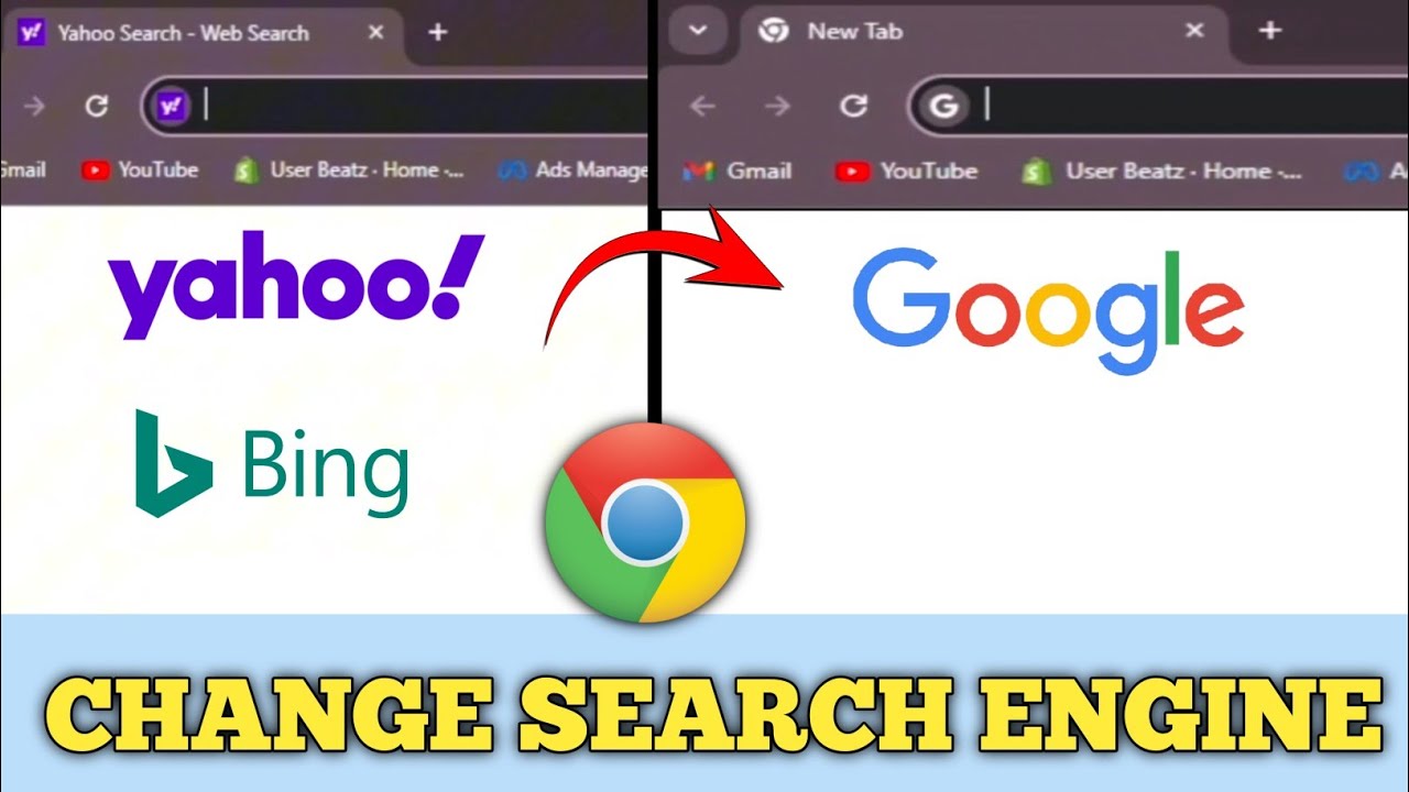 How to change chrome search engine | How to change yahoo to google search | Yahoo to google ...