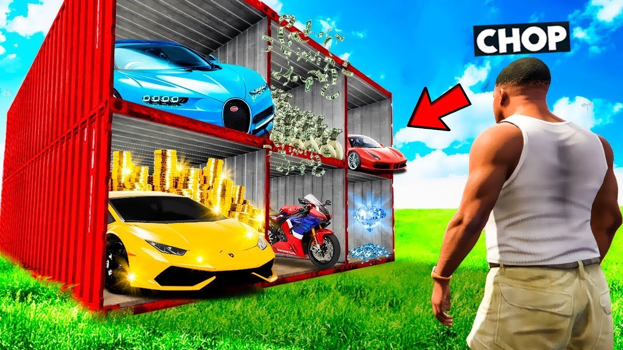 GTA 5 CHOP OPENS MYSTERY STORAGE CONTAINERS - YouTube