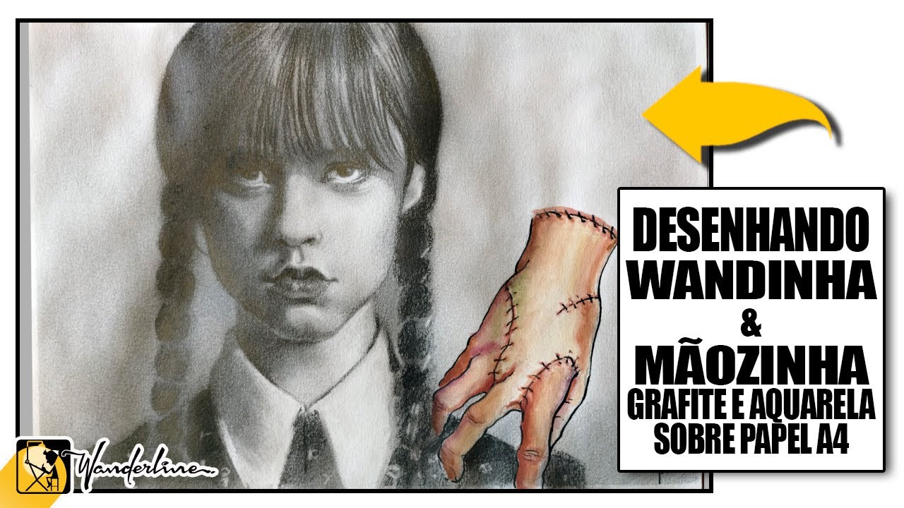 desenhando wandinha e mãozinha - grafite e aquarela sobre papel - YouTube