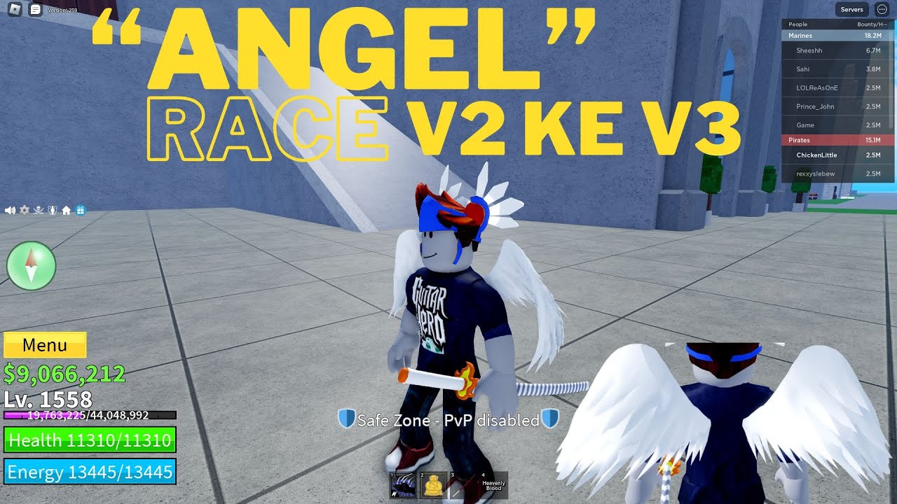 RACE ANGEL V2 KE V3 - Blox Fruit Gameplay - YouTube