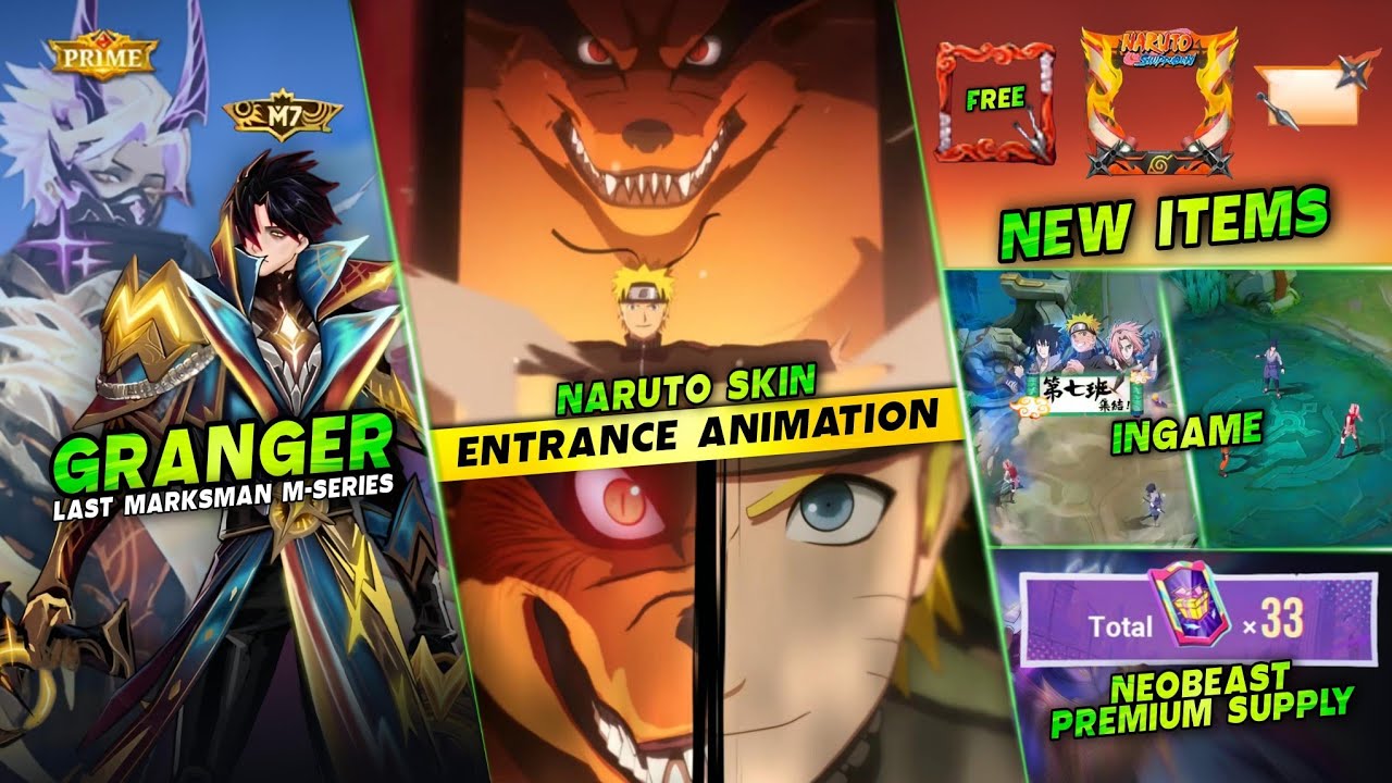 NARUTO ENTRANCE ANIMATION | GRANGER M7 PRIME SKIN | PREMIUM SUPPLY NEWS - Mobile Legends: Bang ...