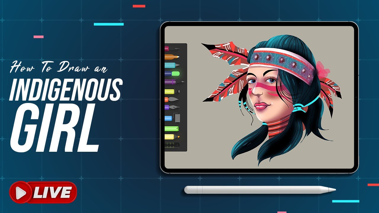 How to draw a gorgeous indigenous girl– Live series- Part 79 - YouTube