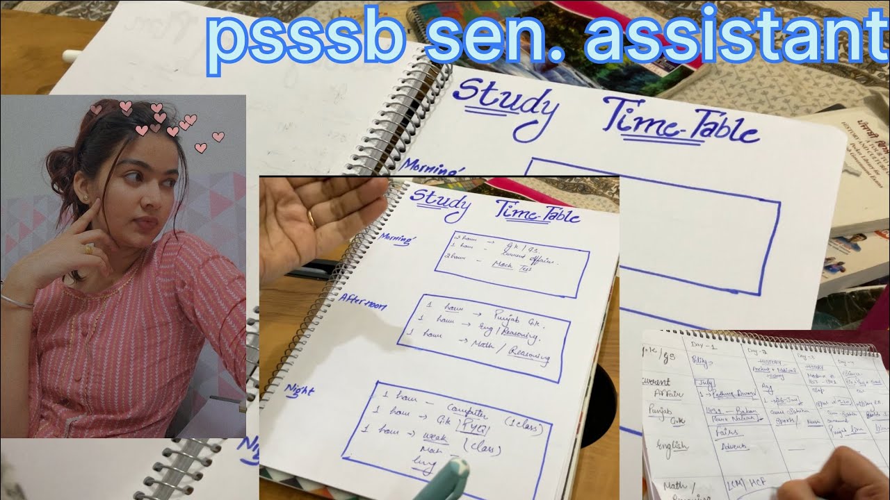 study timetable for sen.assistant exam #psssb #psssbmock ...